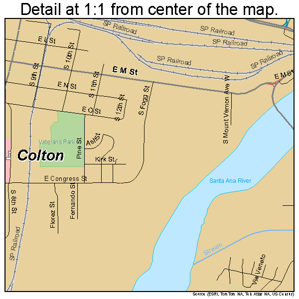 Colton California Street Map 0614890 Colton California Street Map 0614890