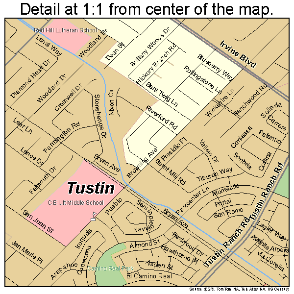 Tustin California Street Map 0680854