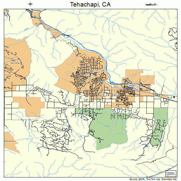 Tehachapi California Street Map 0678092