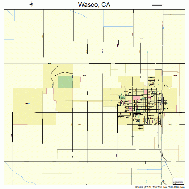 Wasco California Street Map 0683542