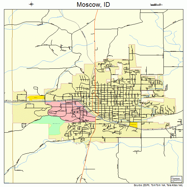 Moscow Idaho Street Map 1654550 Moscow Idaho Street Map 1654550