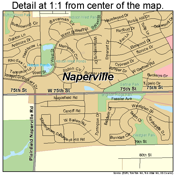 Naperville Illinois Street Map 1751622 Naperville Illinois Street Map 1751622