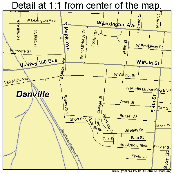 Danville Kentucky Street Map 2119882 Danville Kentucky Street Map 2119882