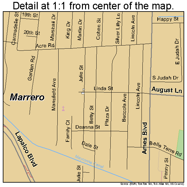 Marrero Louisiana Street Map 2248785