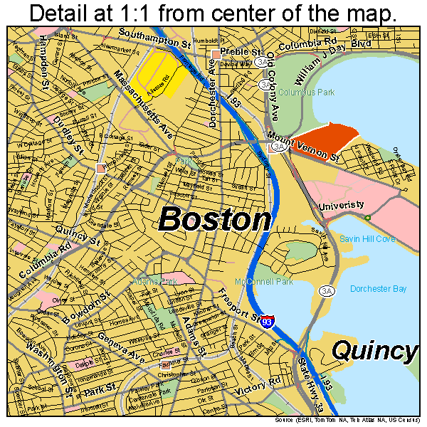 Boston Massachusetts Street Map 2507000