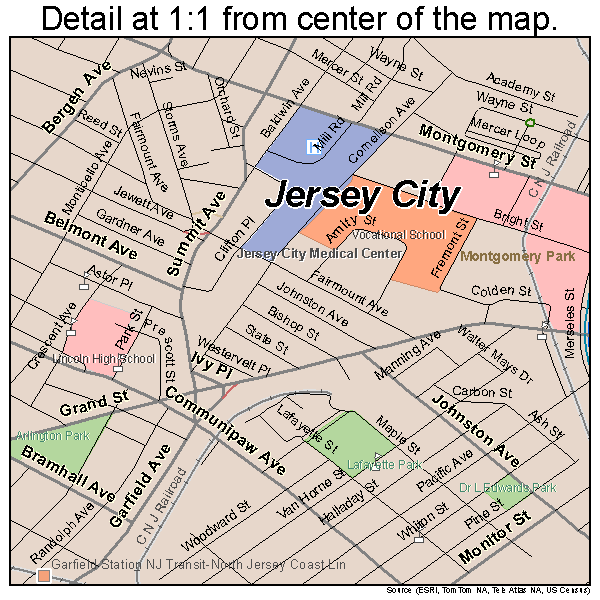 Jersey City New Jersey Street Map 3436000 Jersey City New Jersey Street Map 3436000
