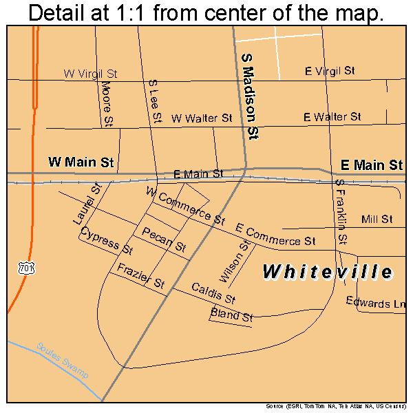 Whiteville North Carolina Street Map 3773660