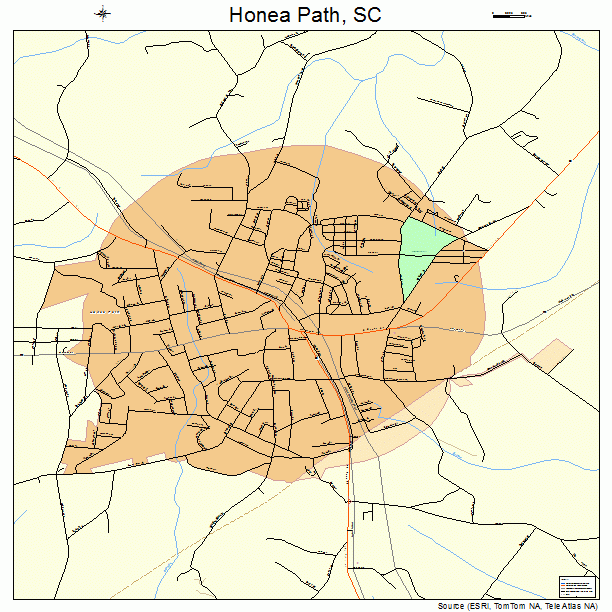 Honea Path South Carolina Street Map 4534810 Honea Path South Carolina Street Map 4534810