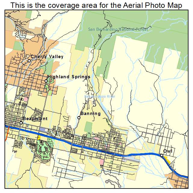 Aerial Photography Map Of Banning CA California Aerial Photography Map Of Banning CA California