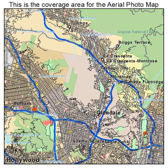 Aerial Photography Map Of Glendale CA California Aerial Photography Map Of Glendale CA California