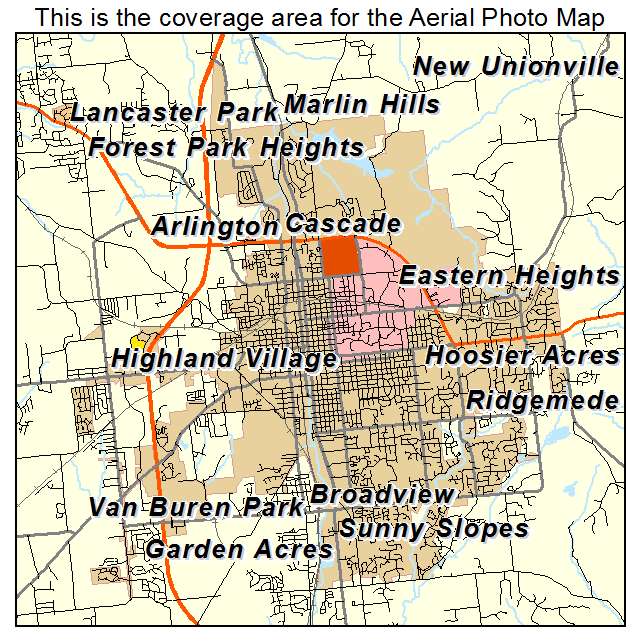 Aerial Photography Map Of Bloomington IN Indiana