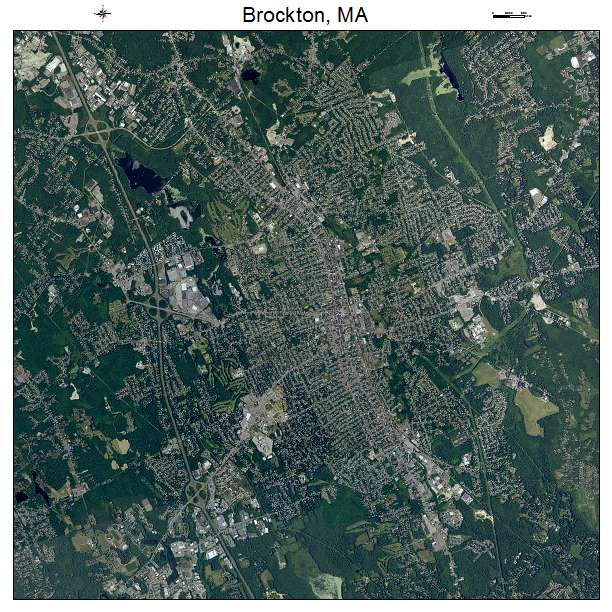 Aerial Photography Map Of Brockton Ma Massachusetts