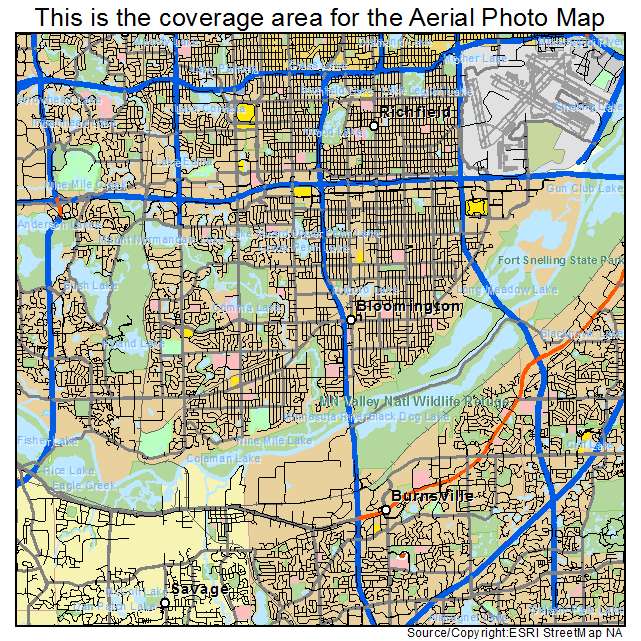 Aerial Photography Map Of Bloomington MN Minnesota
