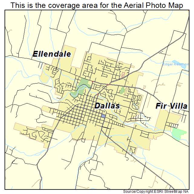 Aerial Photography Map Of Dallas OR Oregon