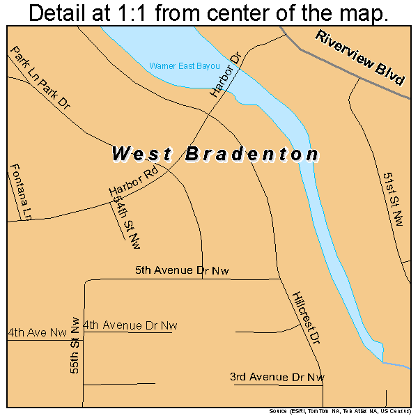West Bradenton Florida Street Map 1276050 West Bradenton Florida Street Map 1276050