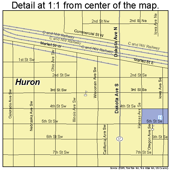 Huron South Dakota Street Map 4631060