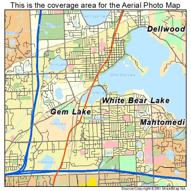 Aerial Photography Map Of White Bear Lake MN Minnesota
